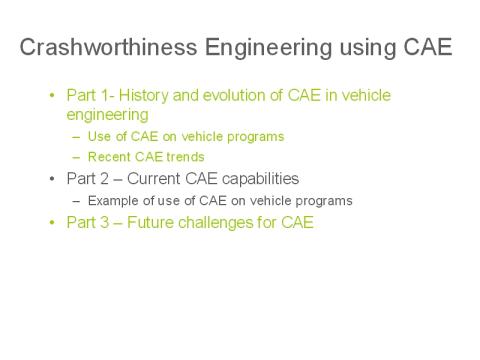 Current CAE Capabilities