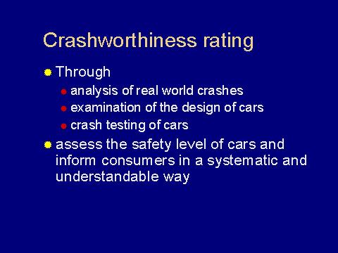 Crashworthiness Rating